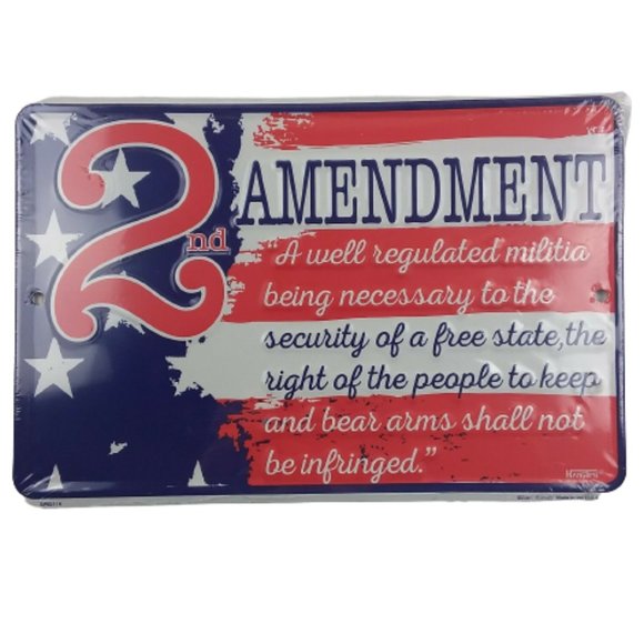 Wall Decor | 2nd Amendment Security Text Embossed Aluminum Sign ...